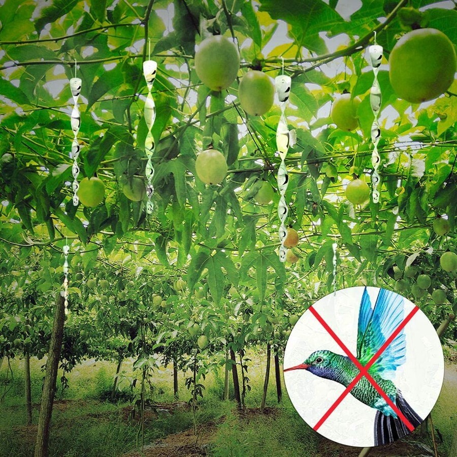 12 pcs Bird Repellent Wind Twisting Scare Rods Reflective Spiral ...