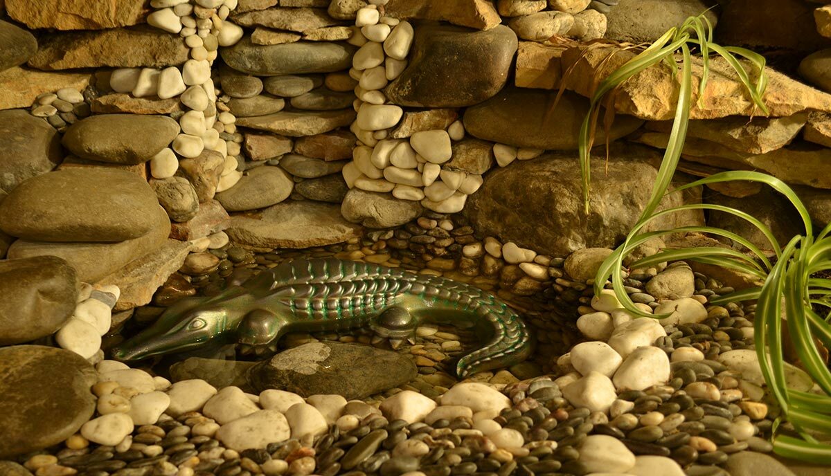 Concrete mold Crocodile decorativ casting cement gator alligator 1pc ...