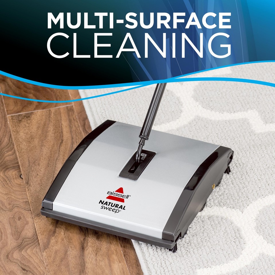 Bissell Natural Sweep Carpet & Floor Manual Light Sweeper Dual Rotating ...