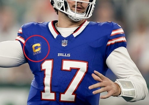 2023 BUFFALO BILLS Josh Allen QB 4 -⭐⭐⭐⭐-Star Stick-on Blue CAPTAIN ...