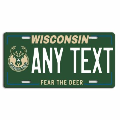 Wisconsin Milwaukee Bucks Fear The Deer License Plate Tag Custom ANY ...