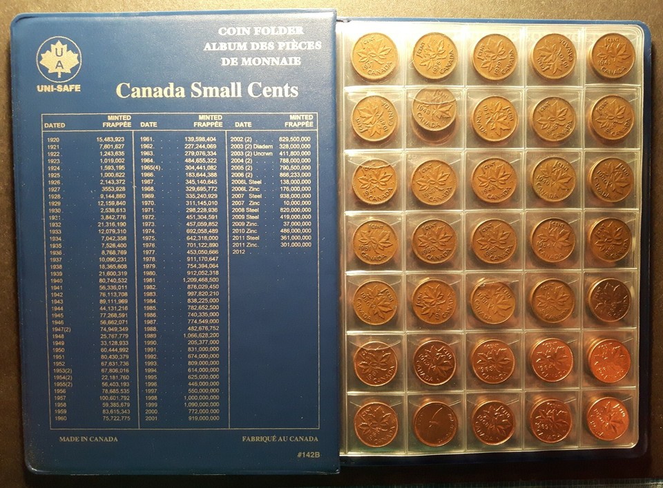 1937-2012 Canada One Cent Collection Multiple Varieties 89 Total Penny ...