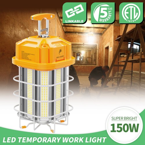 150W LED Temporary Work Light Linkable Construction High Bay Lamp 5000K ...