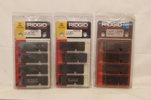 3 RIDGID NPT Pipe die sets 47770, 47790,47760 (1- Stainless, 2- High ...