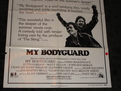My Bodyguard folded movie promo poster Matt Dillon | eBay