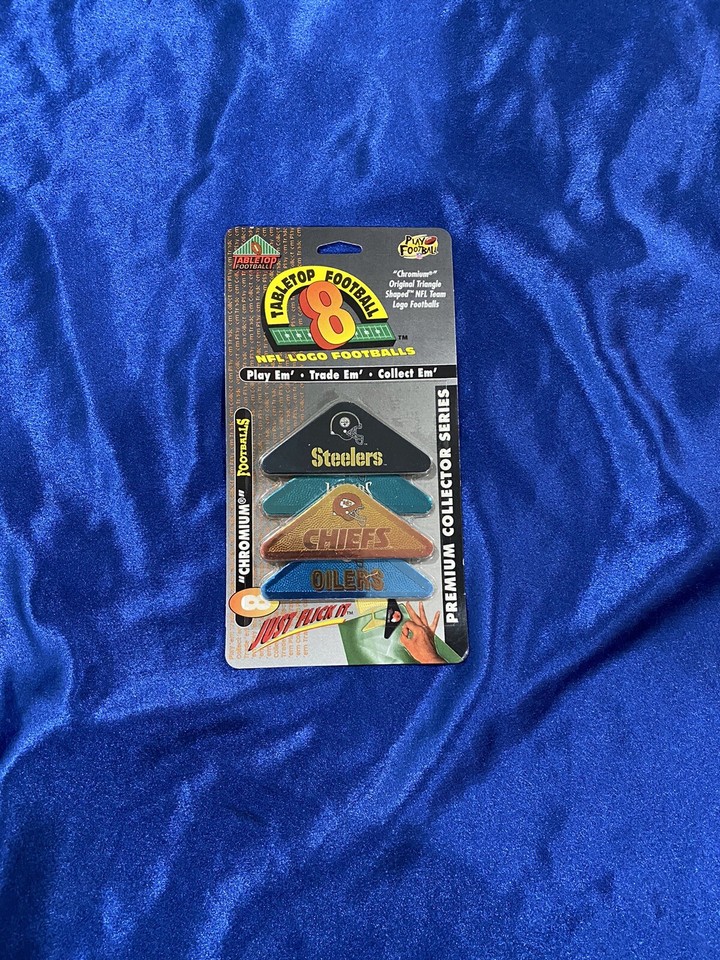 VTG Tabletop Football 8 NFL Logo Chromium OILERS * CHEIFS * STEELERS ...