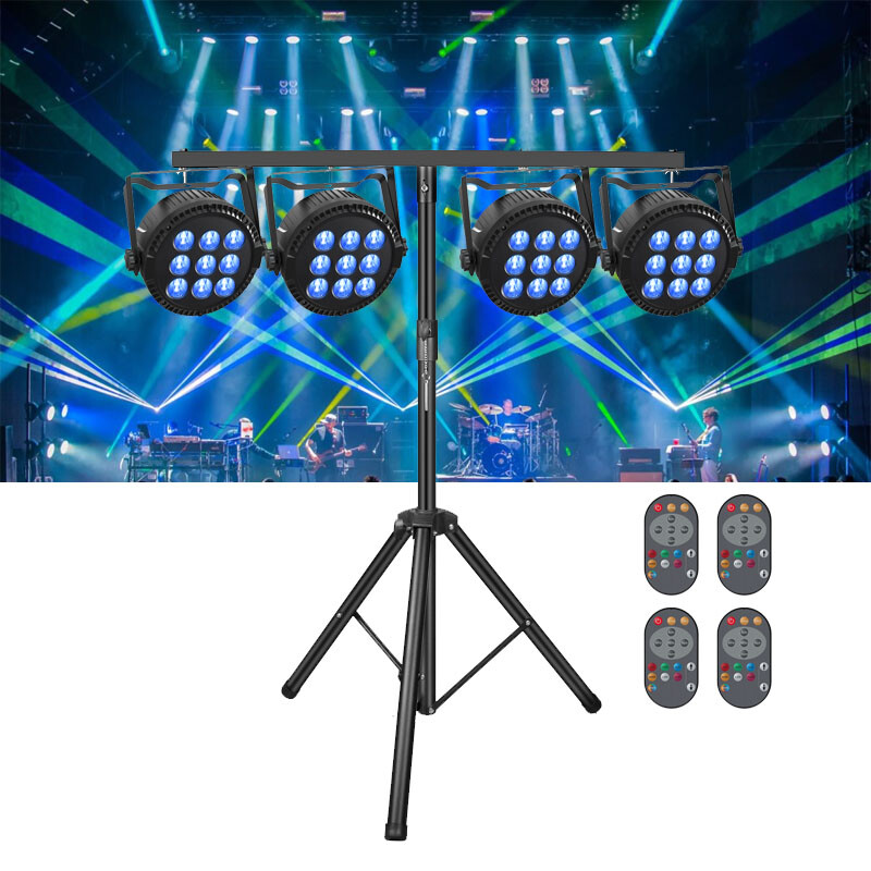4PCS 135W RGBW 9 LED Par Can Wash Light DMX DJ Disco Party Beam Stage ...