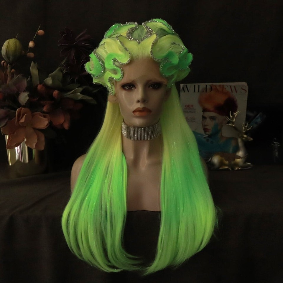 Drag Queen Neon Green Lace Front Wig 22-24 inches!! | eBay