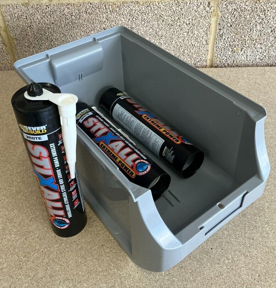 Hanging stacking plastic parts storage lin bins boxes garage workshop ...