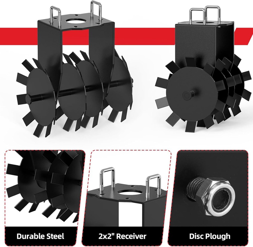 ATV/UTV Disc Plow Harrow Scraper Blade Heavy Duty w/2"Receiver Mount ...