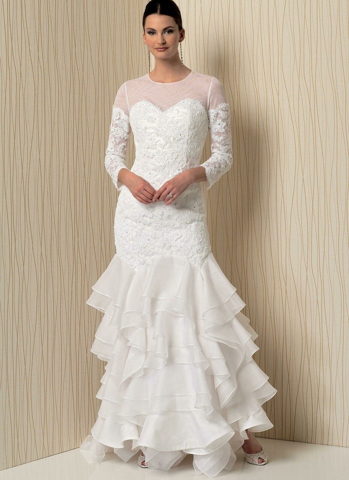 Vogue Pattern V1495 Mermaid Evening Dress Wedding Gown Sweetheart ...