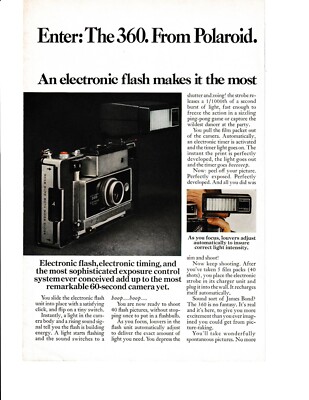Polaroid 2 Page Print Ad 60s 360 Camera Electronic Flash Father Son ...