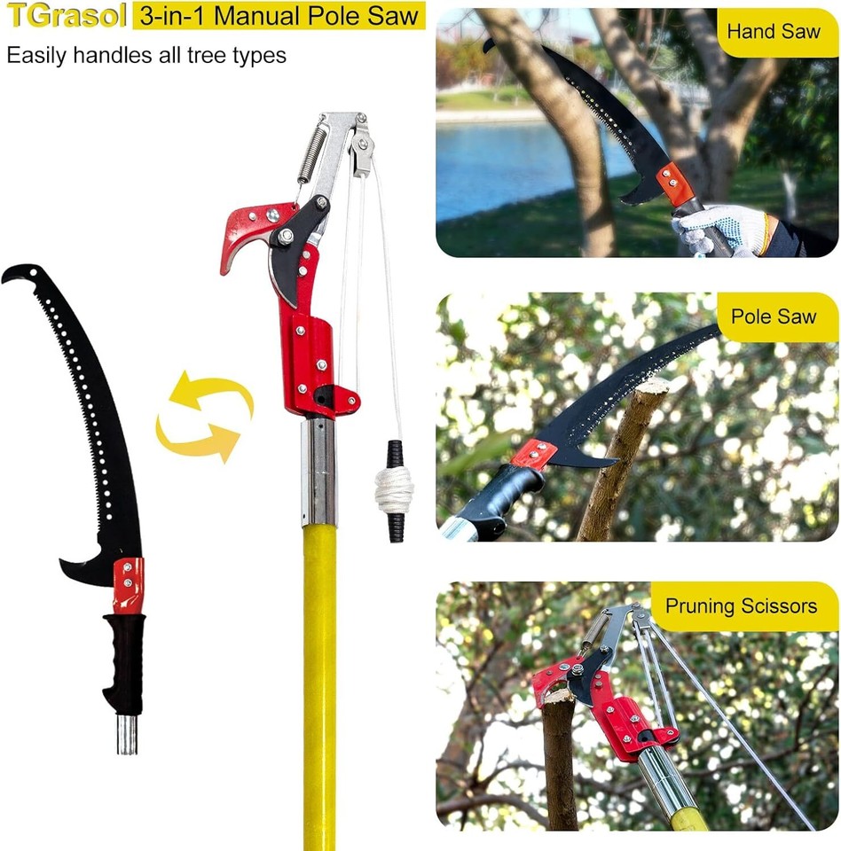 Extendable 30FT Pole Saw with Steel Blade for Tree Trimming and Pruning ...
