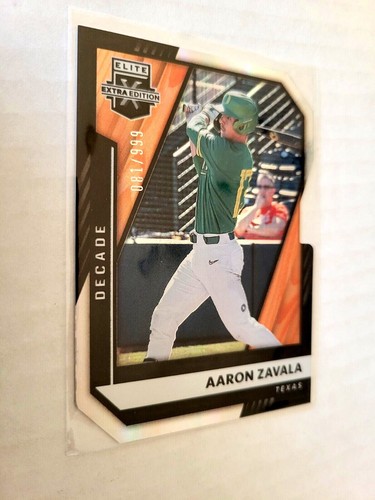 Aaron Zavala 2021 PANINI ELITE EXTRA EDITION RC DECADE DIE CUT RANGERS ...