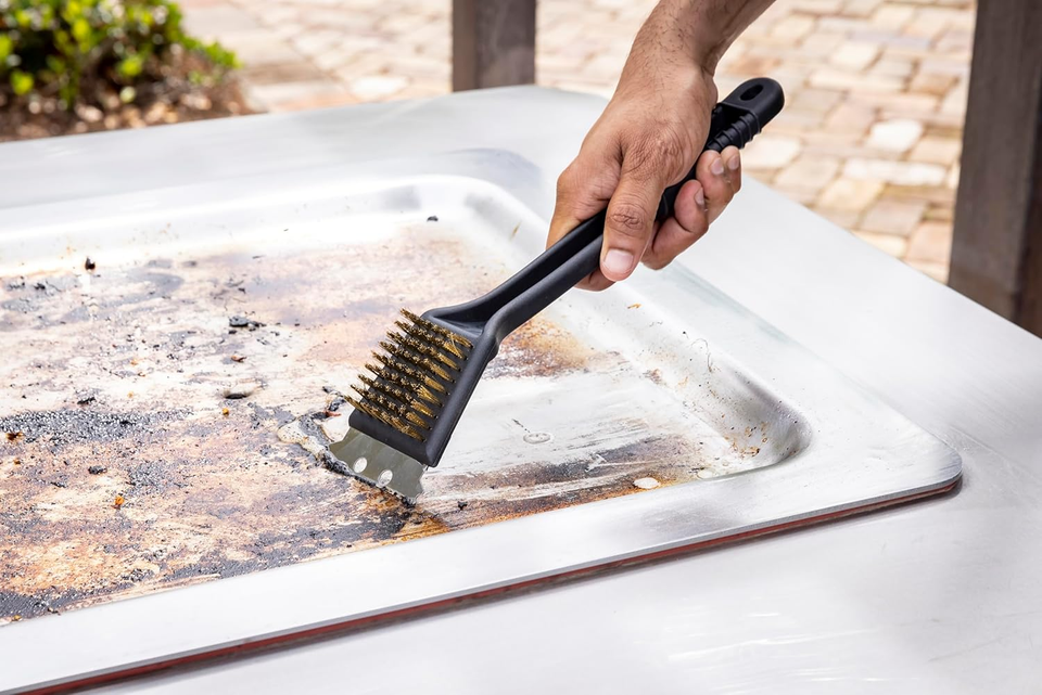 Grill Brush for Outdoor Grill - 2 in 1 BBQ Brush and Stainless Steel ...