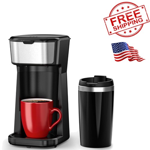 Compact One-Touch Coffee Maker for Grounds & Tea Bags – Travel Mug ...