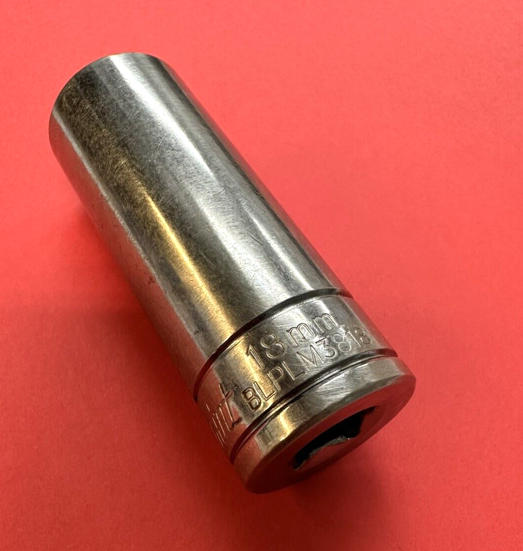 BLUE POINT 3 8 DRIVE 18MM METRIC DEEP 12 POINT SOCKET BLPLM3818 FREE