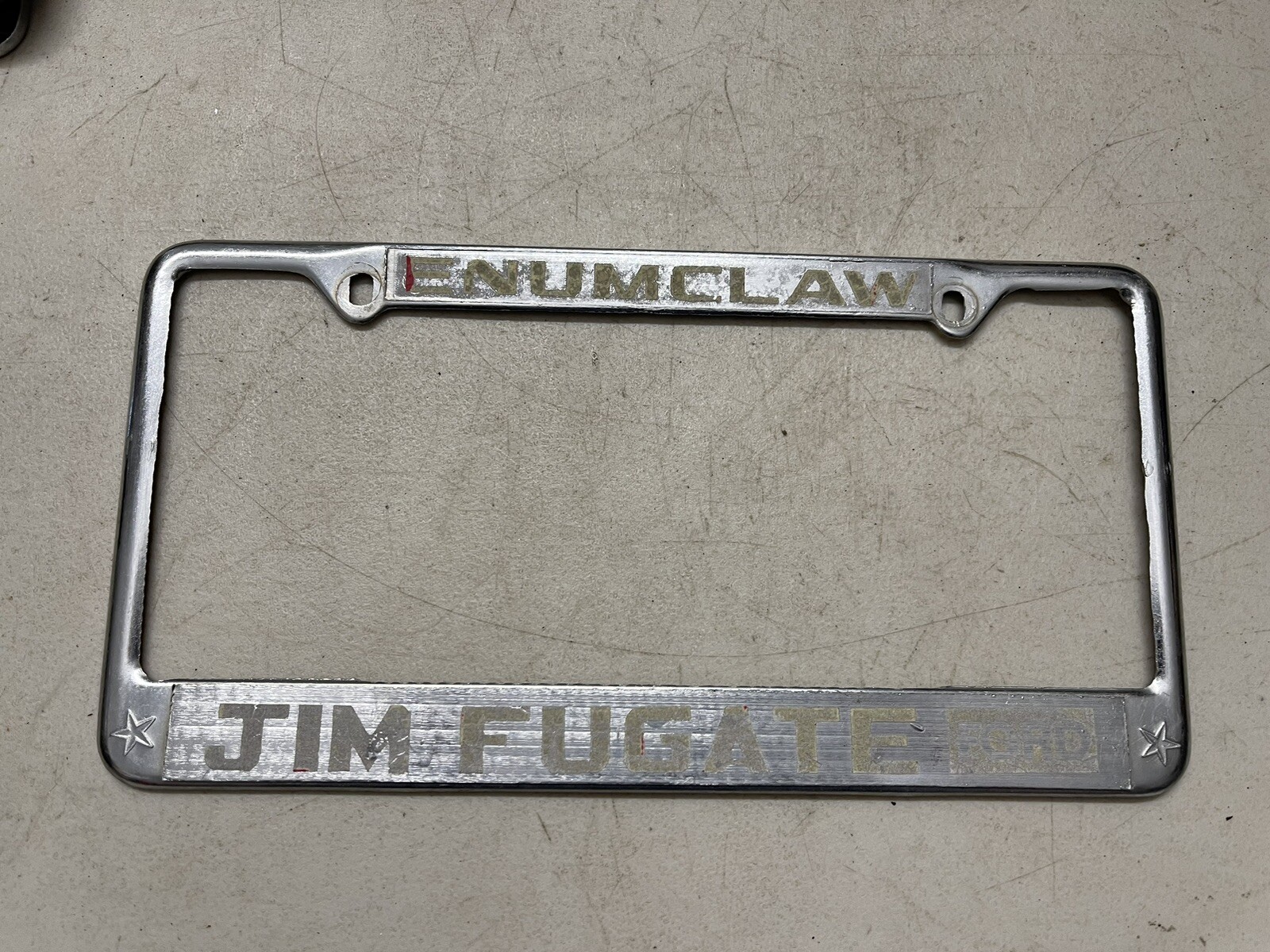 Jim Fugate Ford Enumclaw WA Vintage Metal Dealer License Plate Frame ...