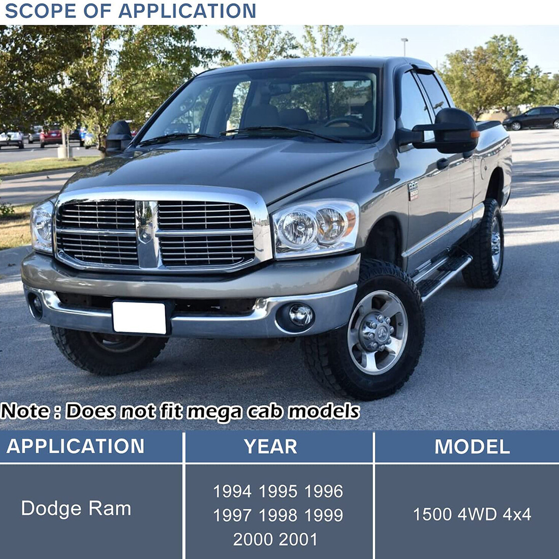 3" Front + 3" Rear Full Lift Kit for 1994-2001 Dodge Ram 1500 4WD ...