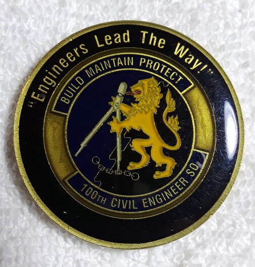 AUTHENTIC RAF MILDENHALL UNITED KINGDOM 100th CIVIL ENGINEER RARE ...