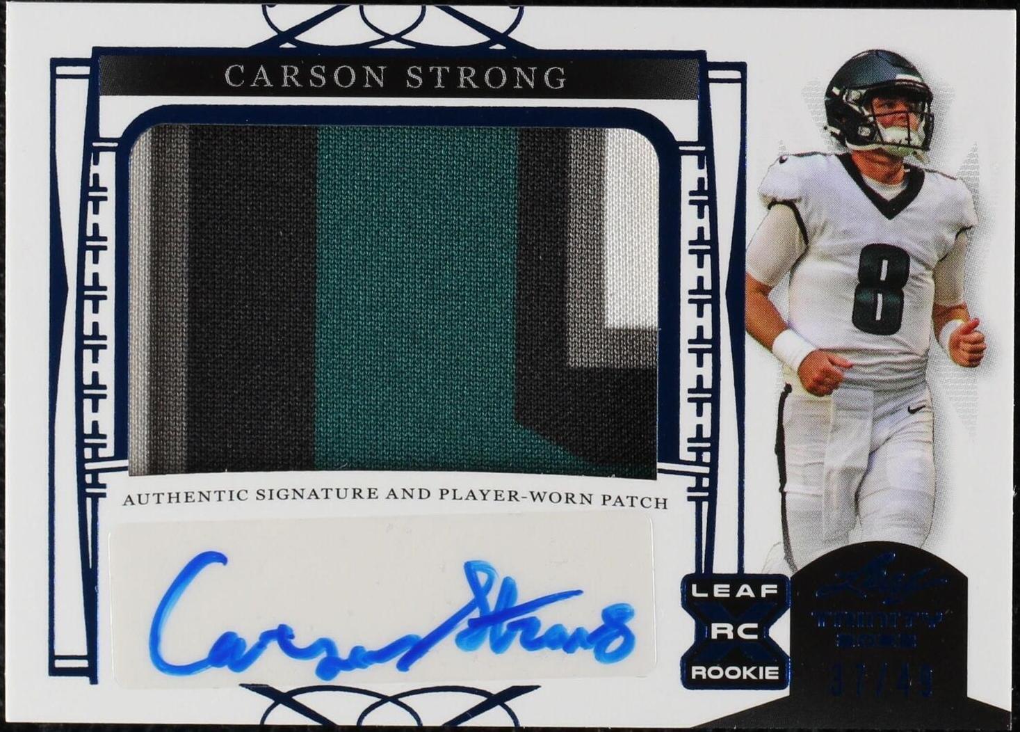 2022 Leaf Trinity - Patch Auto Carson Strong #PA-CS1 Navy /49 (AU, MEM ...