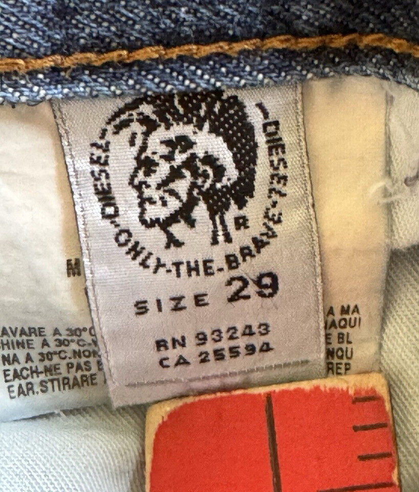 Diesel Jeans Vintage Mens RN 93243 CA 25594 Button Fly 29X32 Dark Wash ...