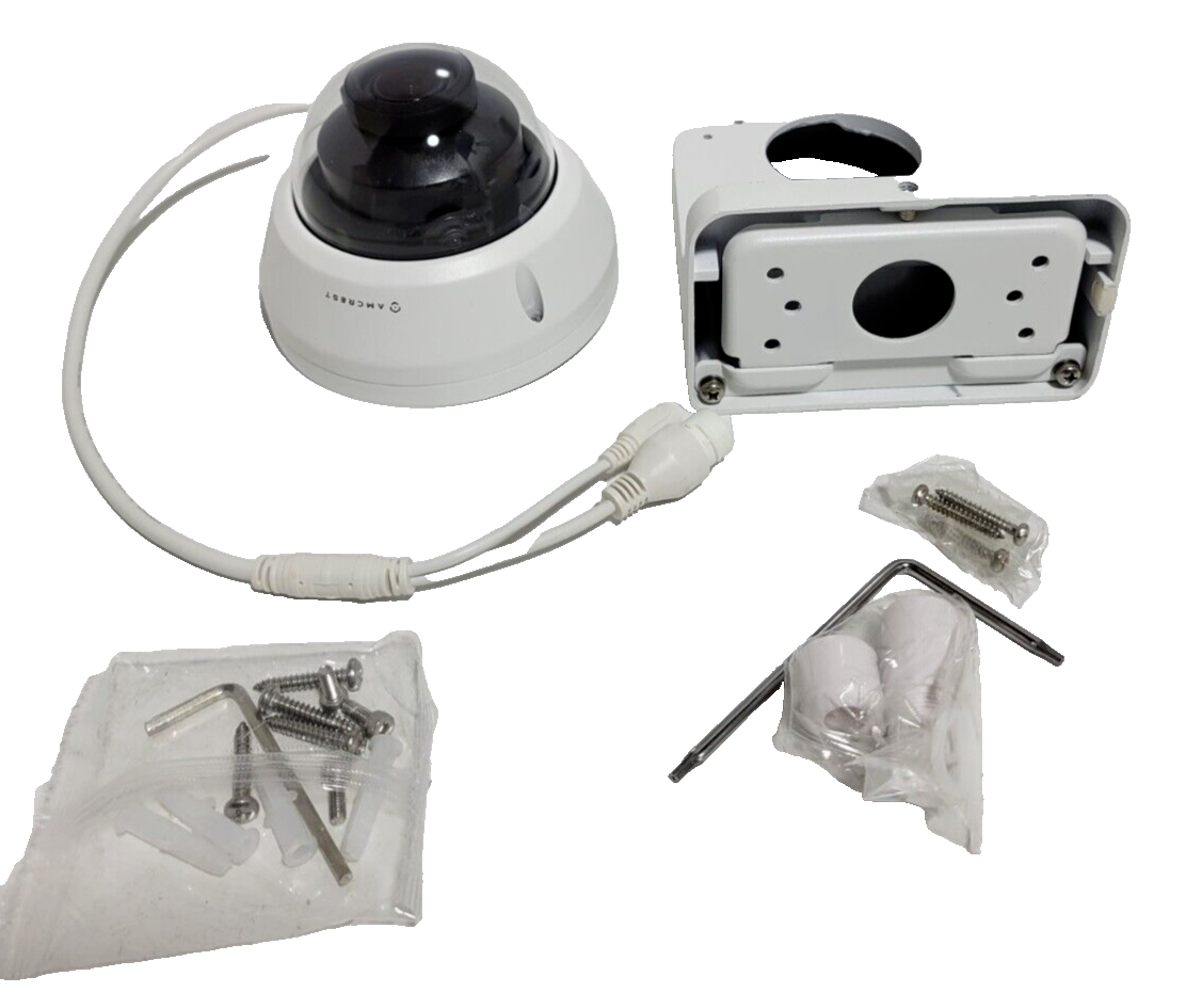 AMCREST IP4M-10566EW 4MP ULTRAHD POE DOME CAMERA W AMCPFB203 WALL MOUNT ...