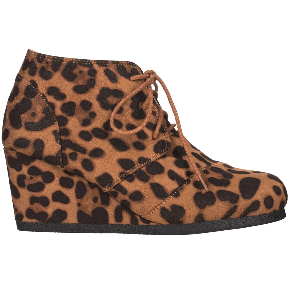 Women's Ankle Boots Wedge Heel Booties Lace Up Low Wedge Heel Booties ...