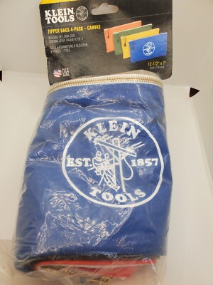 Klein Tools Canvas Tool Pouches - Pack of 4, Assorted Colors 5140 ...