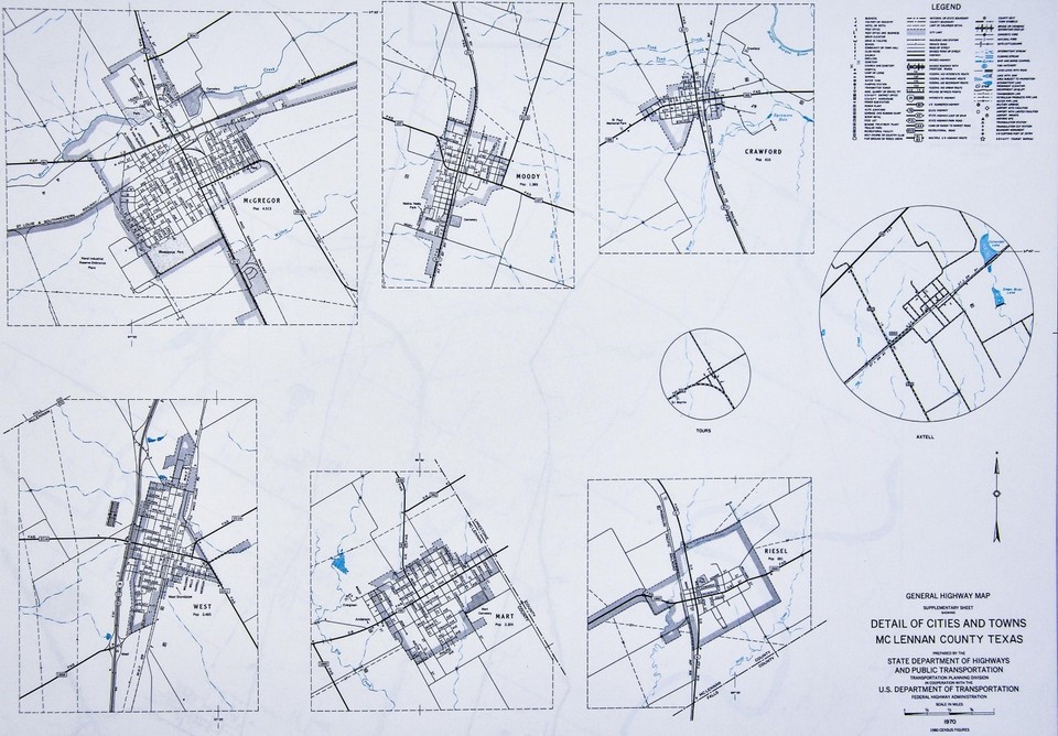 Texas Map - McLennan County - McGregor Moody Crawford West mart Riesel ...