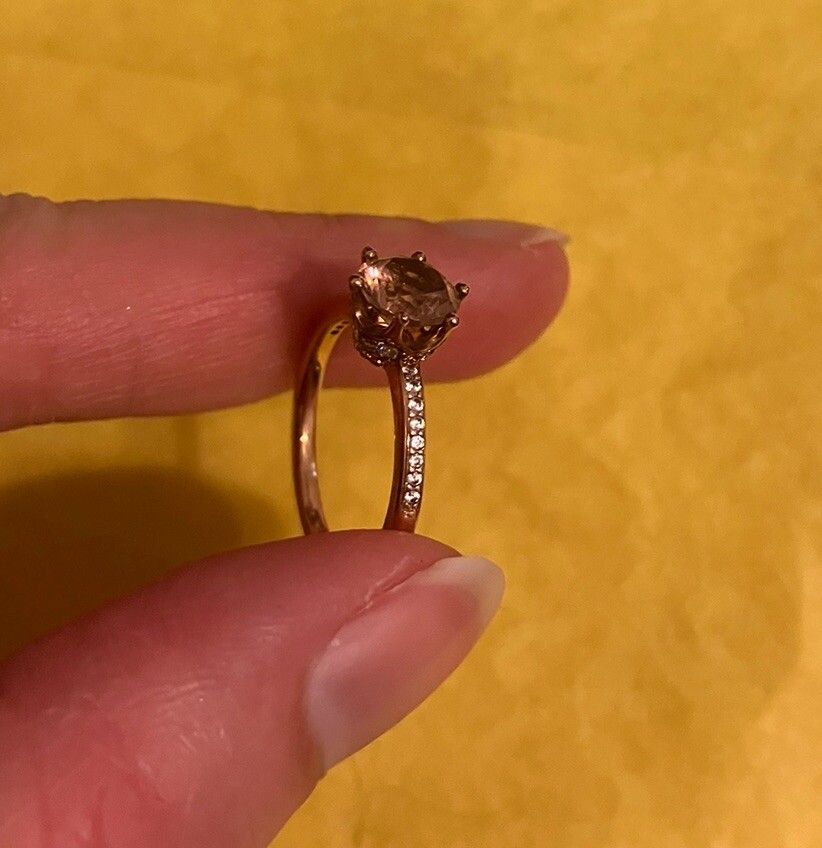 Authentic PANDORA Rose Pink Sparkling Crown Solitaire Ring 188289C01 ...