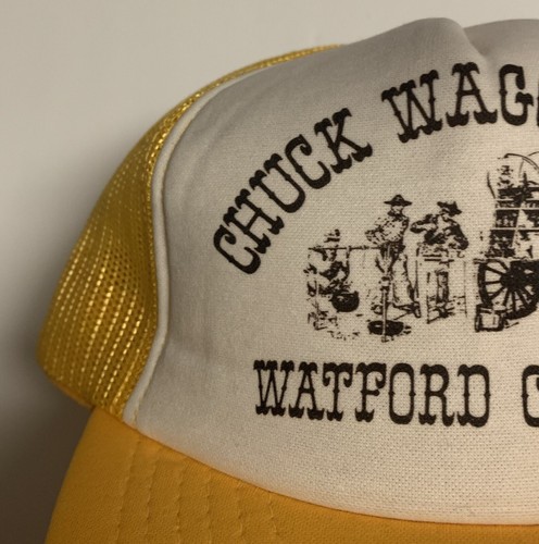 Vtg Chuck Wagon Cafe Trucker Hat Restaurant Food Cap Watford City North ...