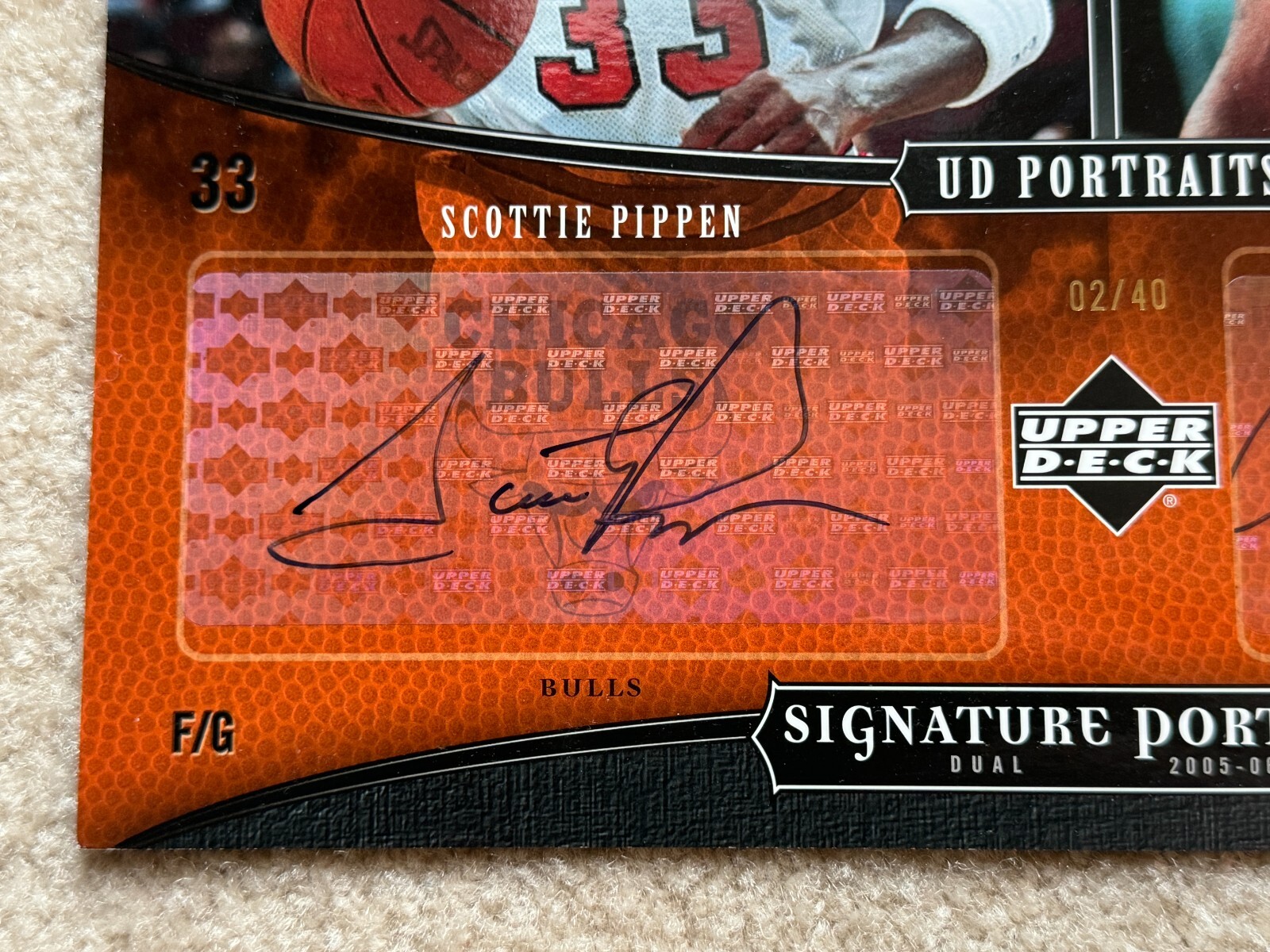 2005 Upper Deck UD Portraits SCOTTIE PIPPEN & DENNIS RODMAN AUTO 02/40 ...
