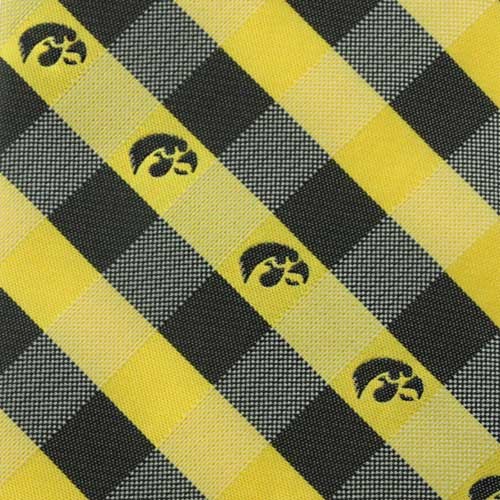 Iowa Hawkeyes Woven Checkered Tie - Gold/Black | eBay