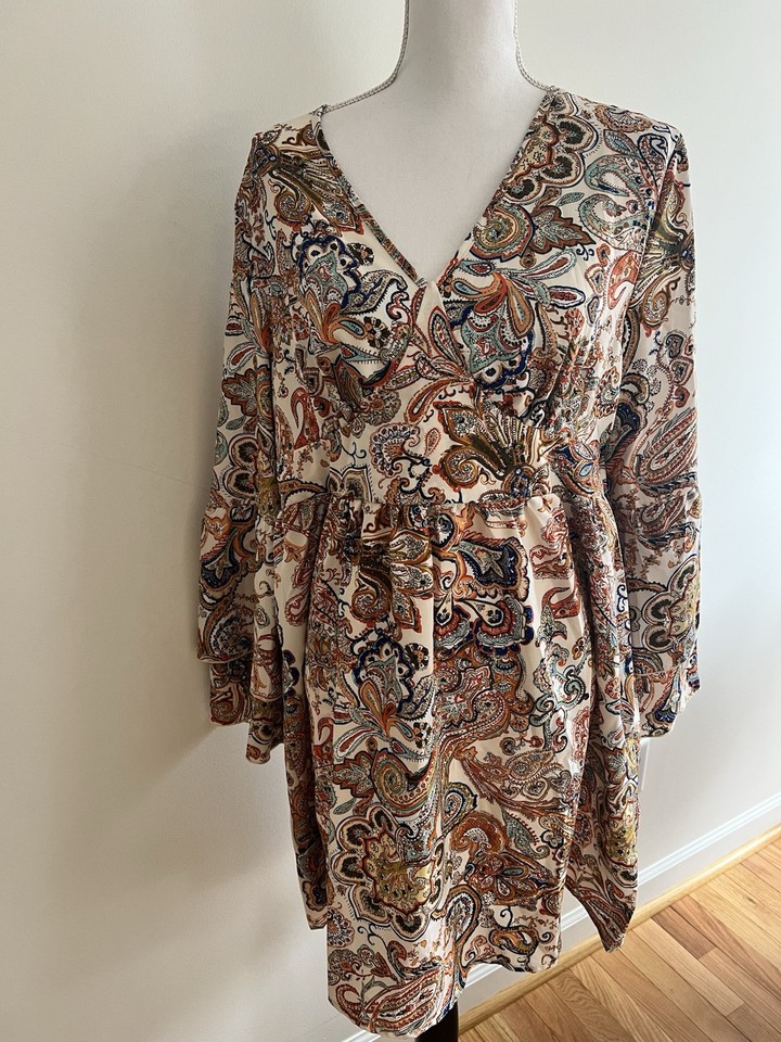 TEMU Ladies Midi Dress-Size L TEMU Sizes-Multicolor-Mid Sleeves | eBay