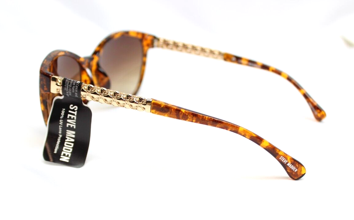 Steve Madden Brown Tortoise Shell & Gold Floral Sunglasses 100%UV ...