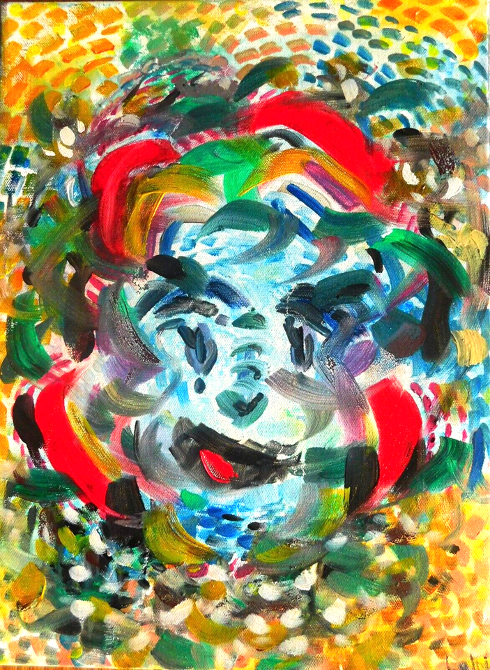 Original abstract mixed media painting, signed by Nalan Laluk: "The ...
