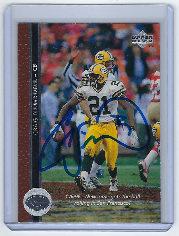 1996 PACKERS Craig Newsome signed card Upper Deck #279 AUTO Autographed ...