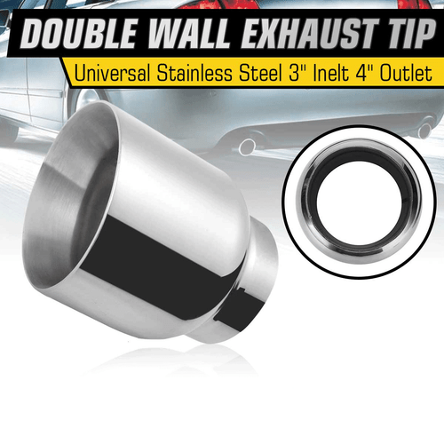 3" Inlet 4" Outlet Exhaust Tip Angle Cut Inner Cone 5" Long 304 ...
