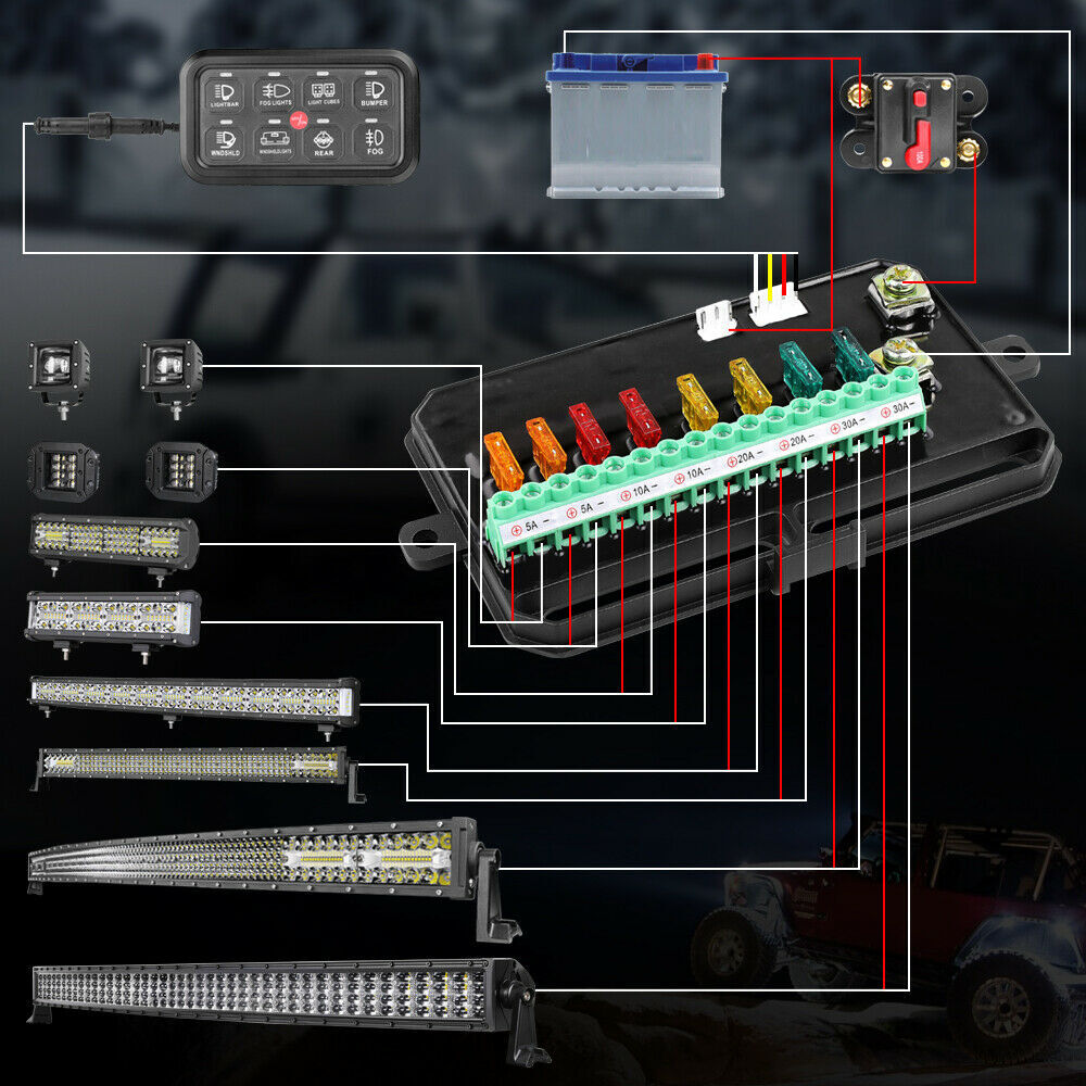 8Gang LED Switch Control Panel Electronic Relay System Car Boat Marine ...