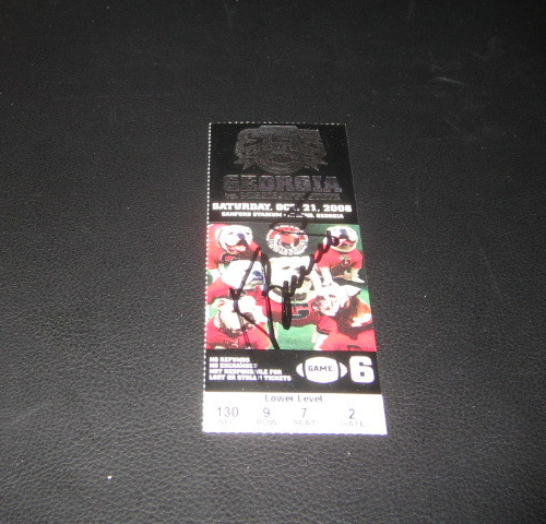 KEVIN BUTLER GEORGIA BULLDOGS JSA/STAMP OF APPROVAL SIGNED TICKET STUB ...