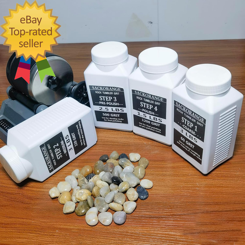 10 LBS Large Weight 4 Step Rock Tumbler Grit Kit Tumbling Media Refill ...