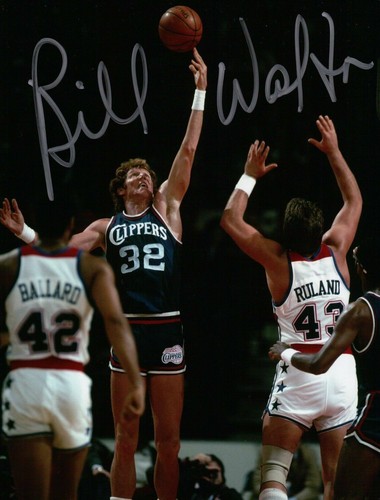 Bill Walton Signed 8X10 Autograph Photos Clippers Jump Ball Photo Auto ...