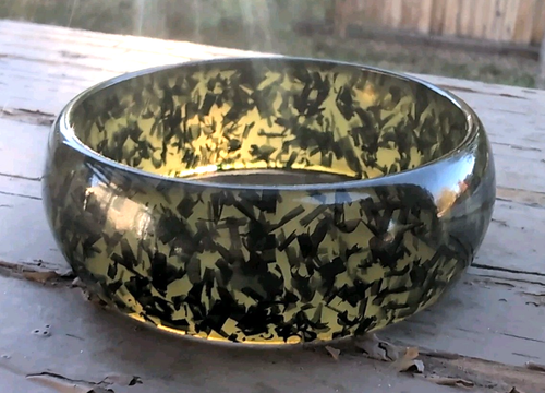 Vintage Spinach Confetti TRUE BAKELITE Yellowish Green Bangle Bracelet ...