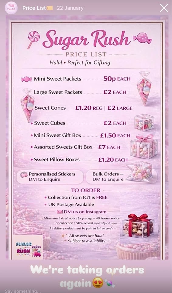 30 x Prefilled HALAL Mini Assorted Ramadan Mubarak Sweets Packet -50p ...