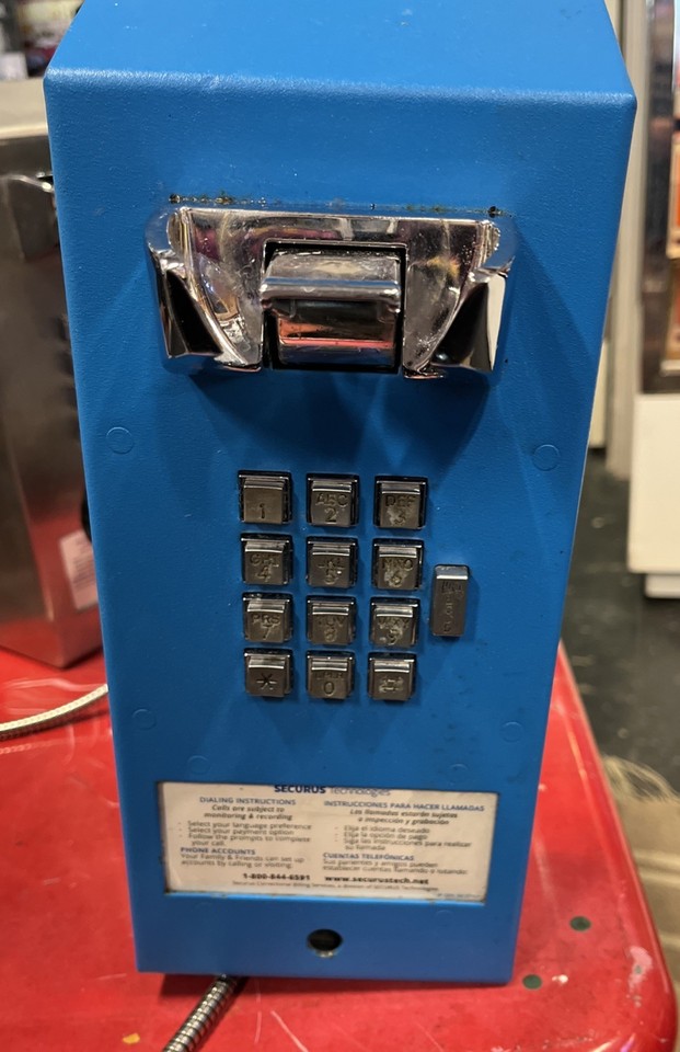 Secures Inmate Prison Jail Courtesy Telephone Wall Phone Blue | eBay