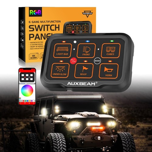 AUXBEAM RGB AR-600 6 Gang Switch Panel LED Light Bar Circuit Relay ...