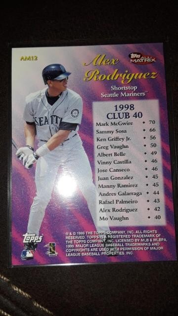 1999 Topps Alex Rodriguez All Matrix #AM12 Club 40 NR-MINT | eBay