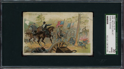1887 N99 Gail & Ax Civil War Battle Scenes, McClellan At Antietam Md ...