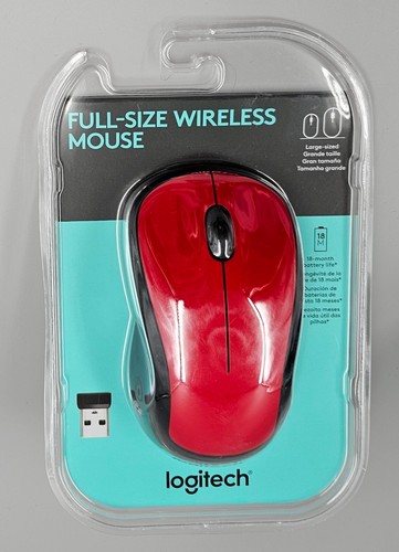Logitech Full-Size Wireless Mouse - NEW Red/Black | eBay